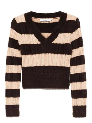 B+AB Striped Knit Jumper - Brown