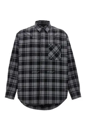 Off-White Checked Shirt - Grey