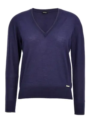 Kiton V-neck Sweater - Blue