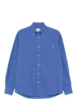 Valentino Garavani Vlogo-embroidered Shirt - Blue