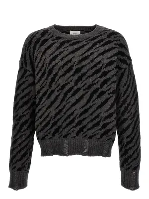 Rhude Zebra Print Sweater - Grey