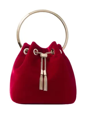 JIMMY CHOO Bon Bon Bucket Bag - Red