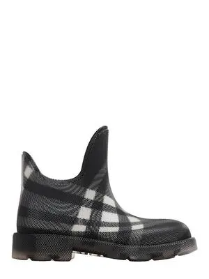 Burberry Checked Ankle Boots - Black/white