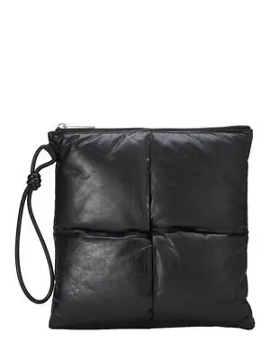 Bottega Veneta Calfskin Maxi Intrecciato Padded Pouch - Black