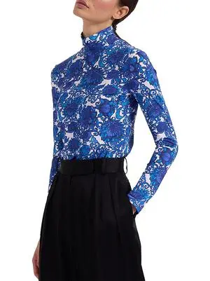 La DoubleJ Turtleneck Top - Anemone Small Blue