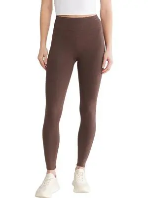 Varley Always Warm Super High Waist Base Layer Leggings Deep Chocolate Marl