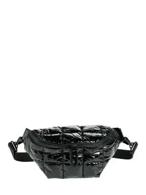 VEECOLLECTIVE Porter Water Resistant Quilted Sling Bag - Black Vinyl