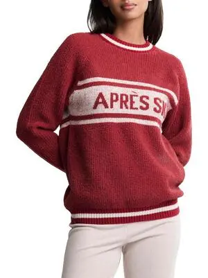 Barefoot Dreams Cozychic® Aprés Ski Sweater - Crimson-cream