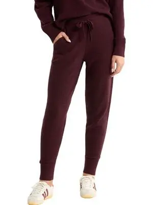 Zella Wool & Cashmere Knit Joggers - Burgundy Fudge Heather