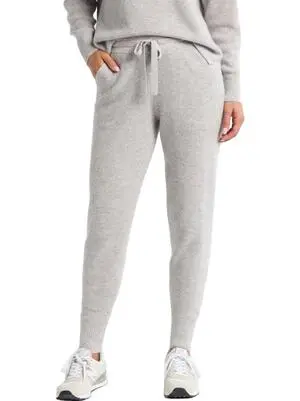 Zella Wool & Cashmere Knit Joggers Grey Light Heather