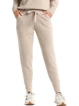 Zella Wool & Cashmere Knit Joggers - Tan Oxford Heather