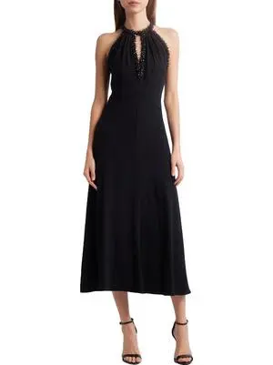 Kobi Halperin Aria Beaded Sleeveless Cocktail Dress - Black