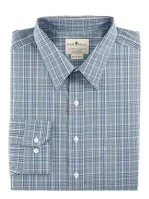 OAK HILL BY DXL Plaid Dress Shirt - Blue Multi