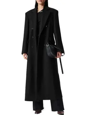 & Other Stories & Other Stories Longline Double Breasted Coat Black Dark
