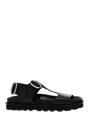 JIL SANDER Leather Sandals - Black