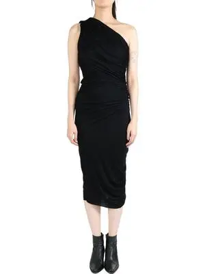 Rick Owens Draped Midi Dress - Black