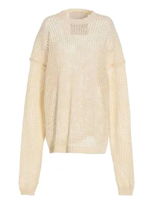 RAMAEL Bio Cable Sweater - White