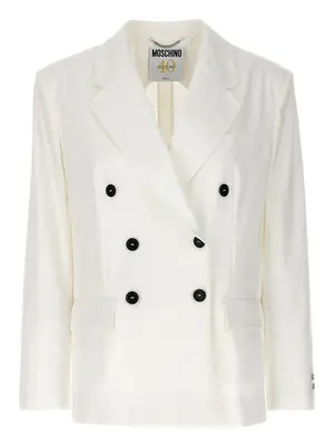Moschino Double-breasted Blazer - White
