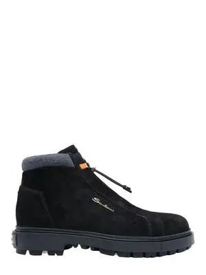 Santoni Suede Ankle Boots - Blue