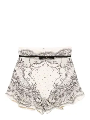 Zimmermann Crush Frill Shorts - Neutrals