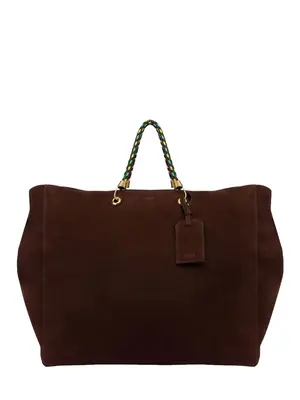 Moschino Calf Suede Tote Bag - Brown