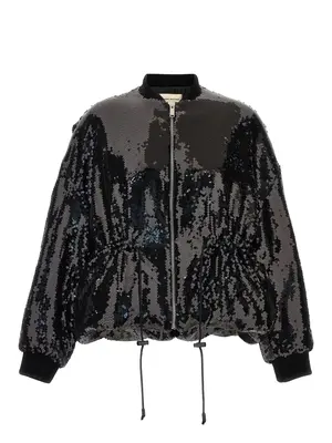 Alexandre Vauthier Sequinned Bomber Jacket - Black