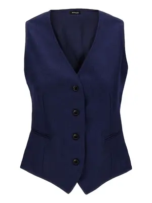 Kiton Twill Waistcoat - Blue