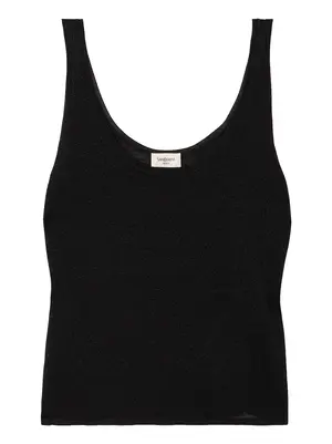 Saint Laurent Metallic Knitted Tank - Black