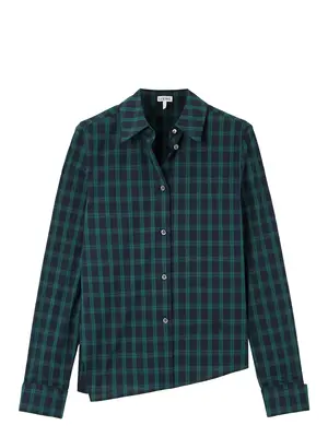 LOEWE Loewe Asymmetric Checked Cotton-Poplin Shirt