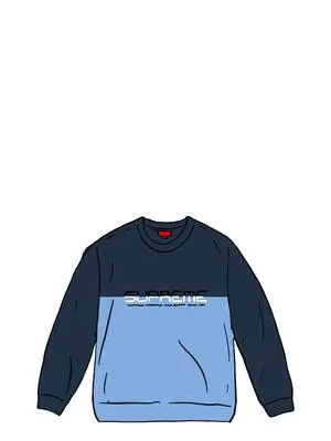 Supreme Split Logo Pullover - Navy Blue