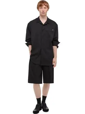Helmut Lang Oversized Jacquard Pj Shirt - Black/black