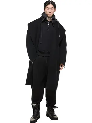 Helmut Lang Double-faced Apex Cocoon Coat - Black