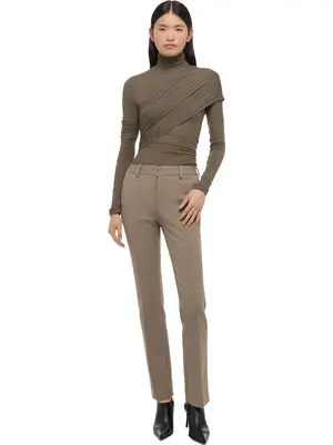 Helmut Lang Helmut Lang Slim Zip Cigarette Pants Taupe