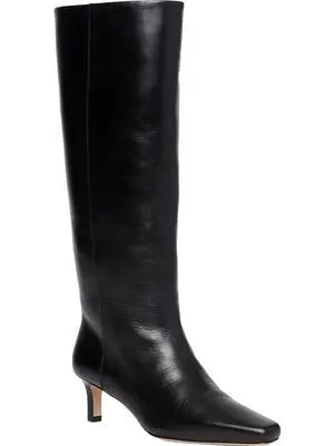 Paige Ansley Kitten Heel Knee High Boots - Black