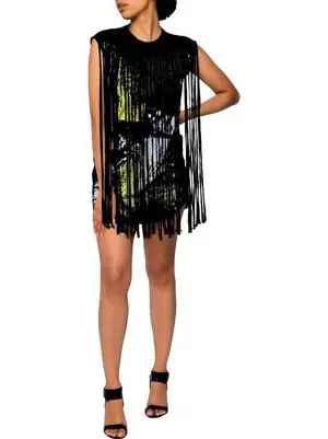 DAI MODA Dai Moda Unity Fringe Detail Minidress