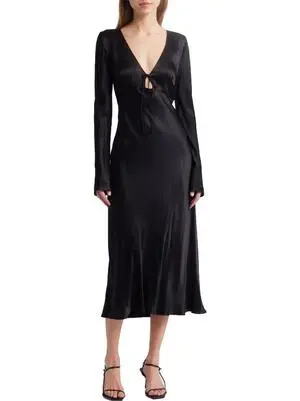 Rails Amanda V-neck Long Sleeve Dress - Black