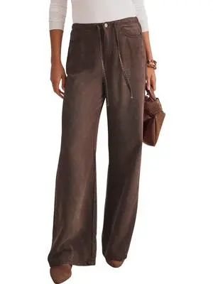 Splendid Lounge Denim Wide Leg Pants - Java Brown