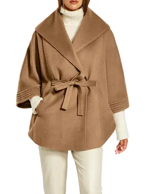 Sentaler Baby Alpaca And Wool Belted Cape - Brown