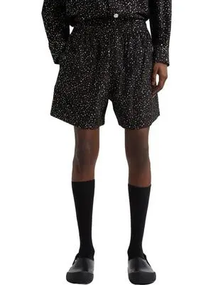 BODE Glitter Dot Faille Shorts - Black Silver