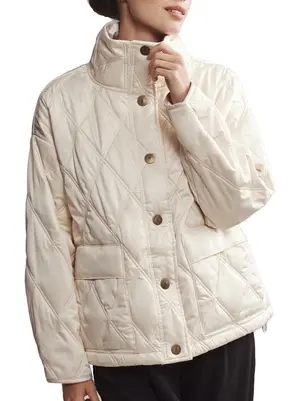 RHONE Dalston Water Repellent Quilted Jacket - Cream
