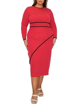 L I V D L I V D Elora Rib Sweater Dress Red