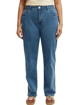 COTTON ON Curvy Straight Stretch Jeans - Seaside Blue