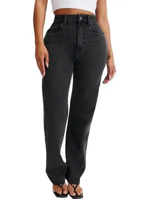 COTTON ON Curvy Straight Stretch Jeans - Slate Black