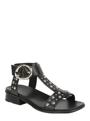 Naturalizer Brandy T-strap Sandal - Black Studded Leather