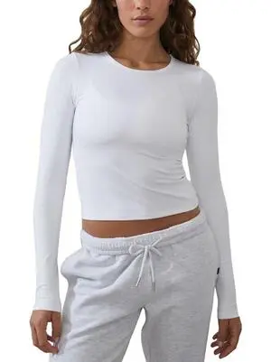 Cotton:on Active Ultra Soft Fitted Long Sleeve Top - White