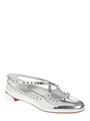 CHRISTIAN LOUBOUTIN Christian Louboutin Pilouta Jane Flat Silver/silver