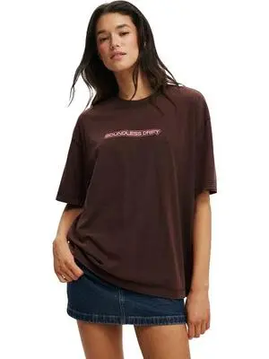 COTTON ON Boxy Graphic Tee Boundless Drift  Dark Oak