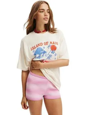 COTTON ON Boxy Graphic Tee Island Of Maui Coconut