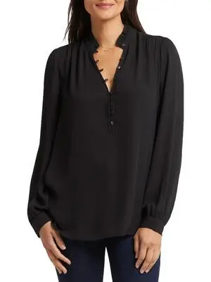 NYDJ Hannah Georgette Top - Black