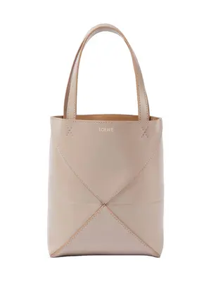 Loewe Puzzle Fold Mini Tote Bag - Beige